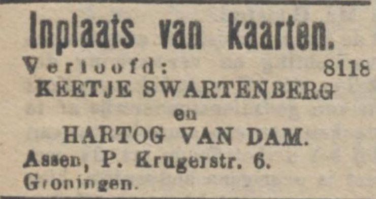 Hartog Benjamin van Dam – Joods Groningen
